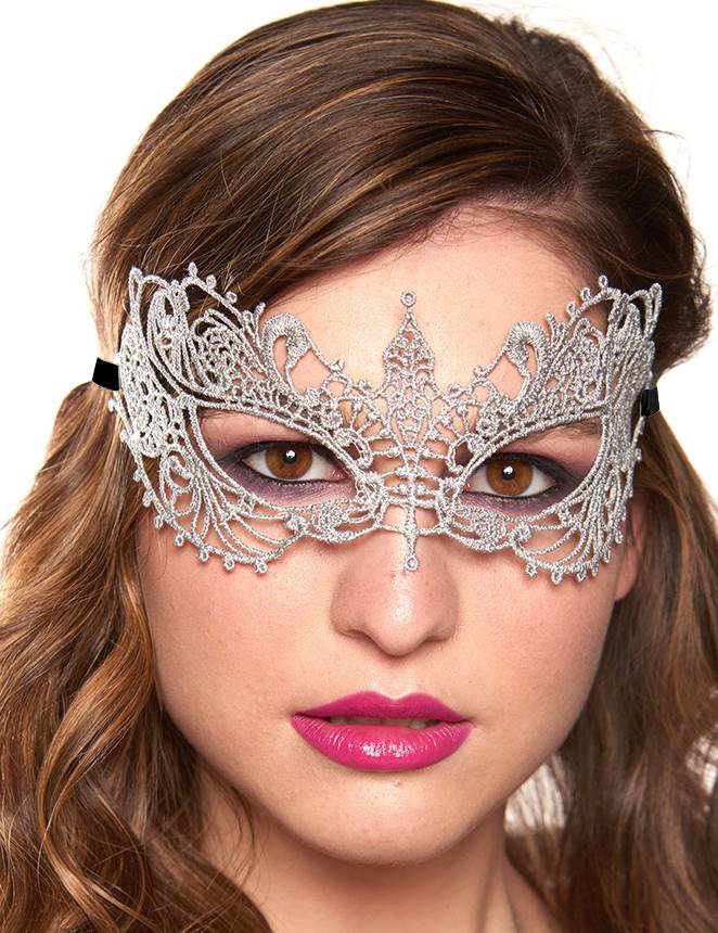 Glamorous Silver Lace Eye Mask | Ohyeah