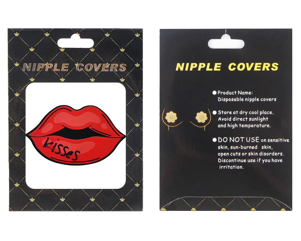 New Arrival Women Sexy Red Lips Disposable Nipple Stickers