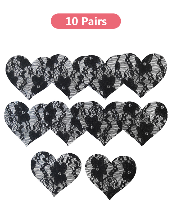Sexy Black Lace Heart Shaped Nipple Cover | Ohyeah