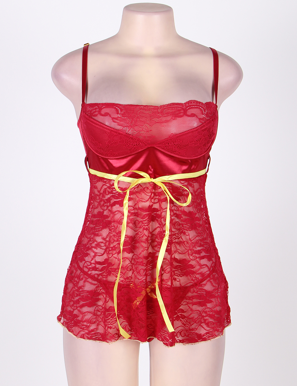 Floral Lace Dark Red Erotic Lingerie Set Wholesale